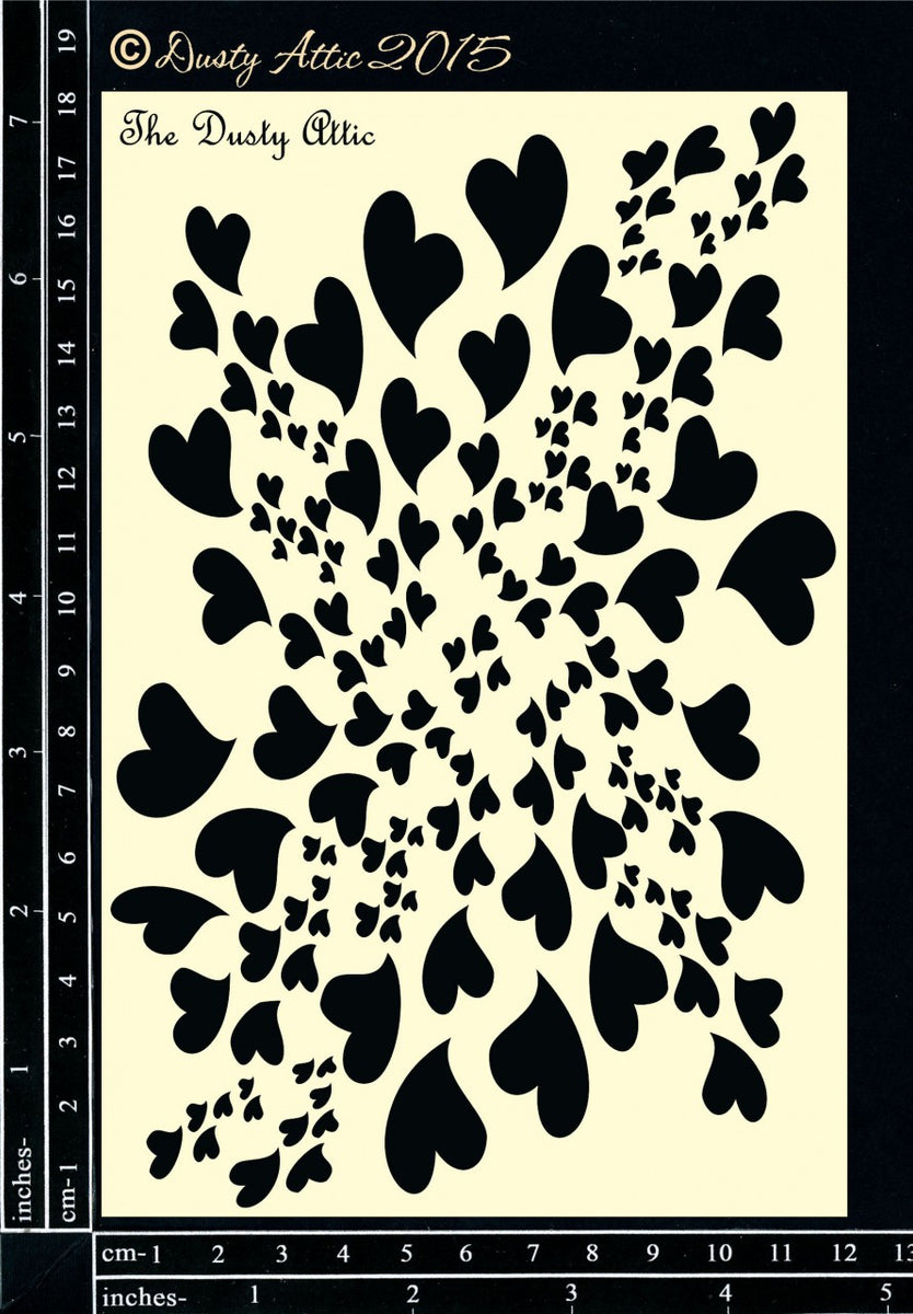 Dusty Attic Heart Attack Stencil – Scrapbook Art et Passion